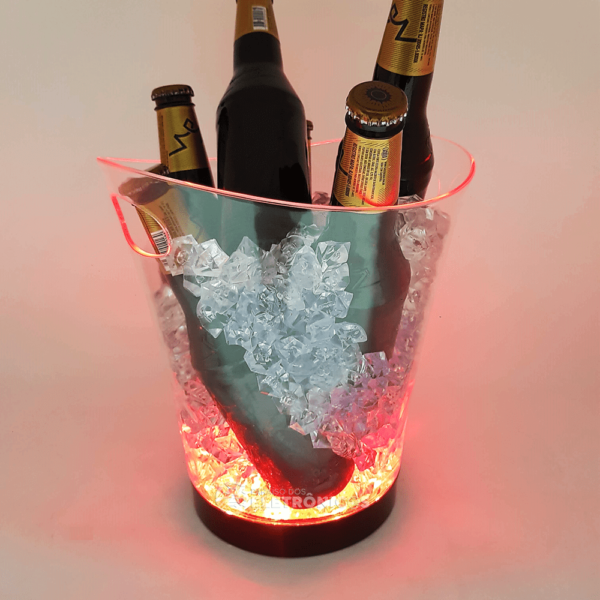 Balde De Gelo Em Acrílico Com Led Vermelho Para Bebidas Espumantes ...