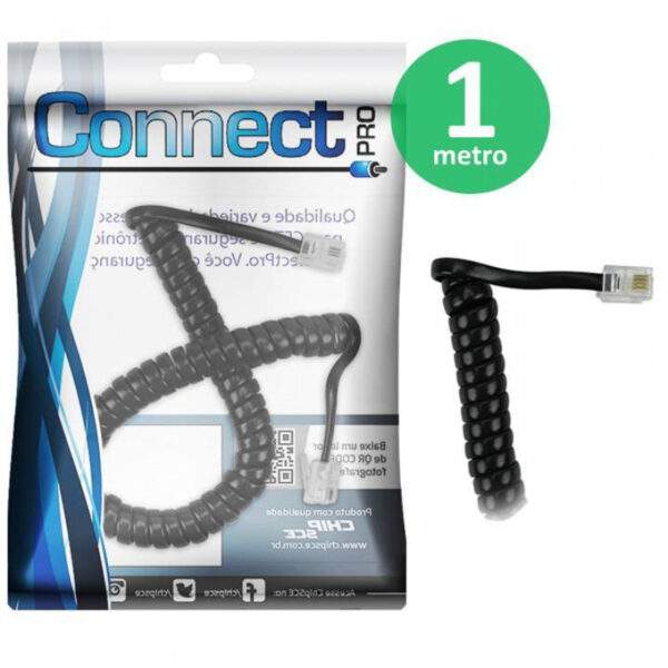 Cabo Espiral De Telefone Conectores Conector RJ10 Espiral Para ...