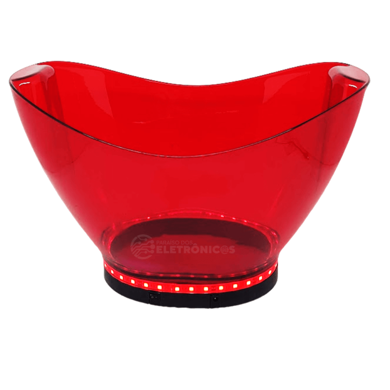 Champanheira Baladeira 9 Litros Vermelha Personalizada Com Fita LED ...