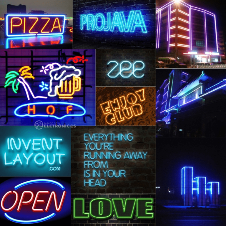 Fita Neon Iluminação 5 Metros Efeito Florescente Azul LED 2835 Com ...