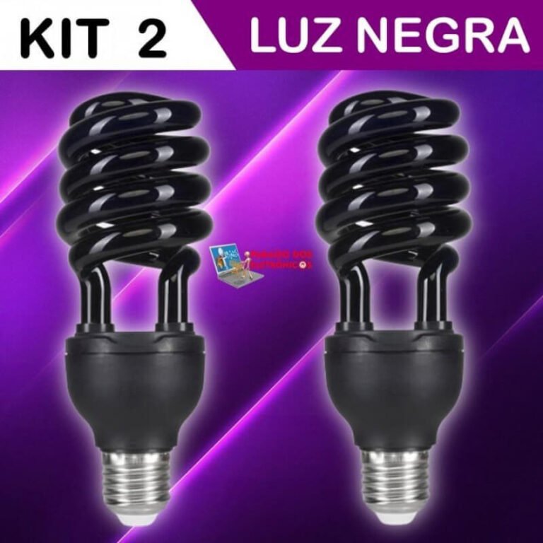 Kit 2 Lâmpadas Luz Negra Fluorescente Neon Ultra-Violeta 28w 110v E27 ...