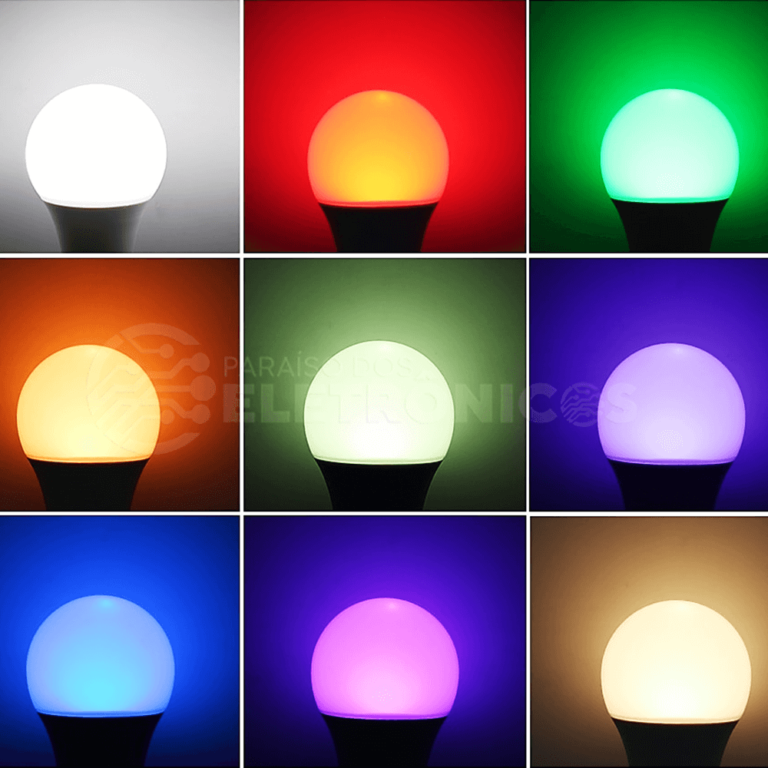 Lâmpada LED bulbo RGBW Com 16 Cores Diferentes Com Controle Remoto 7W ...