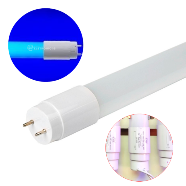Lâmpada LED Tubular 18w 120cm Bivolt Luz Azul Para Decoração 3772 ...