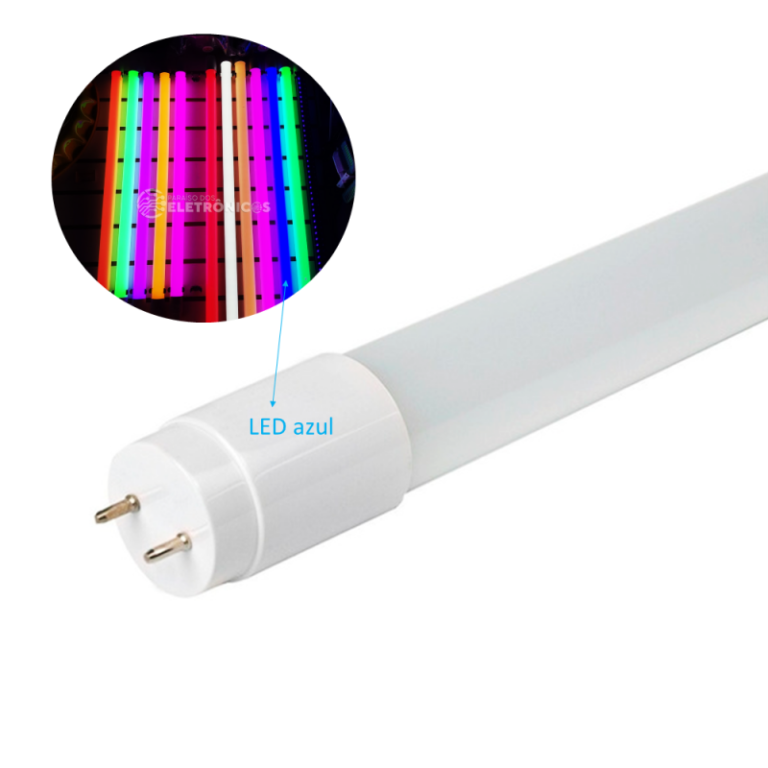 Lâmpada LED Tubular 18w 120cm Bivolt Luz Azul Para Decoração 3772 ...