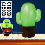 Luminária Cactos Vaso Porta Retrato Para Decorar e Iluminar Lâmpada Cor ...