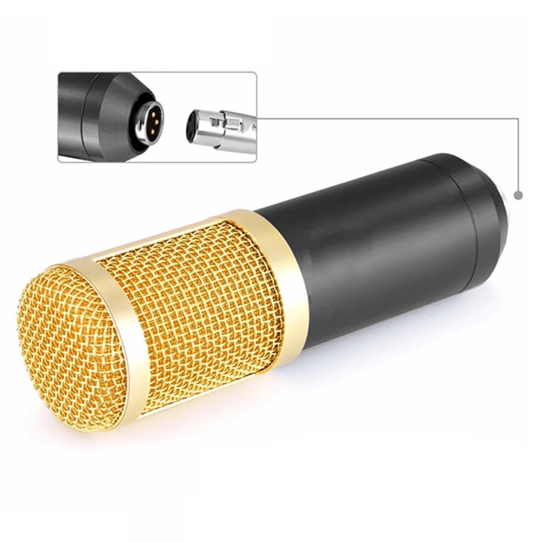 Microfone Profissional Unidirecional Com Suporte Frequencia 20Hz-20KHz ...
