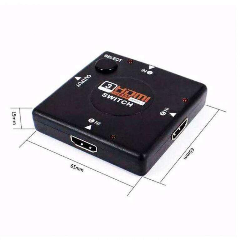 Mini Hub Switch Chaveador Divisor De Hdmi 3×1 3 Portas 3 Entradas 1 ...