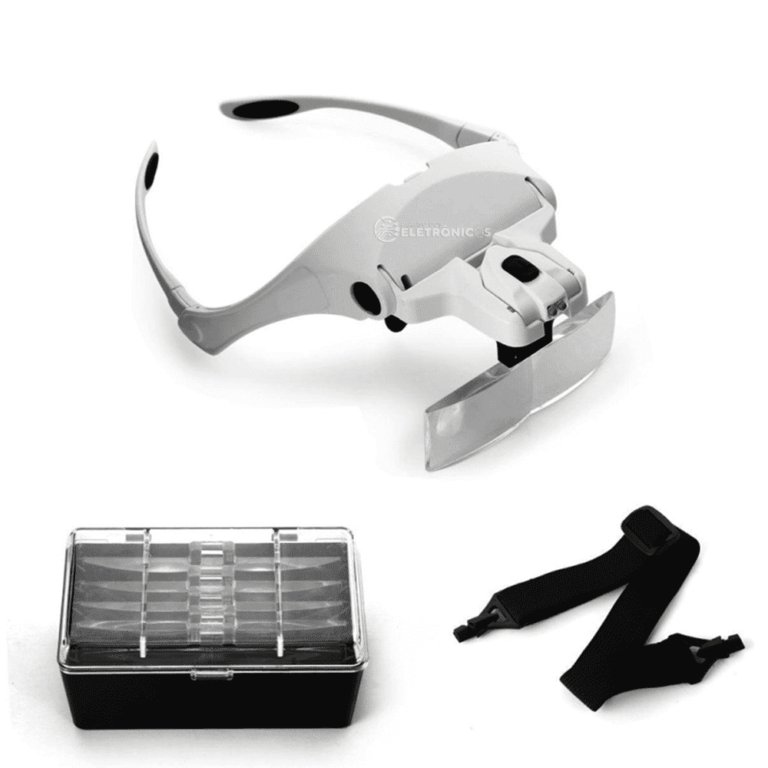 Óculos Com Lupa de Cabeça Profissional 5 Lentes e Luz LED – 9892B1 ...