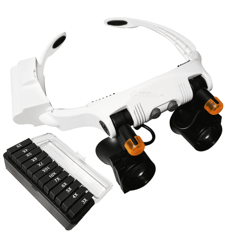 Óculos Com Lupa Profissional 7 Lentes de aumento 25x Zoom e Luz LED 2 ...