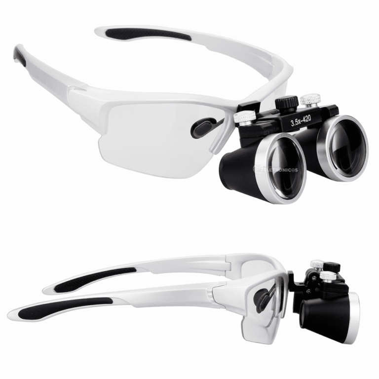 Óculo Lupa BINOCULAR Com fotoforo Óculos Dentista 3,5x – 420 Luz LED ...