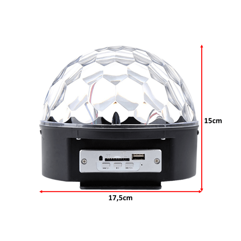 Super Globo Bola Maluca Cristal 9 LED 3OW RGB Iluminação Para Festa ...