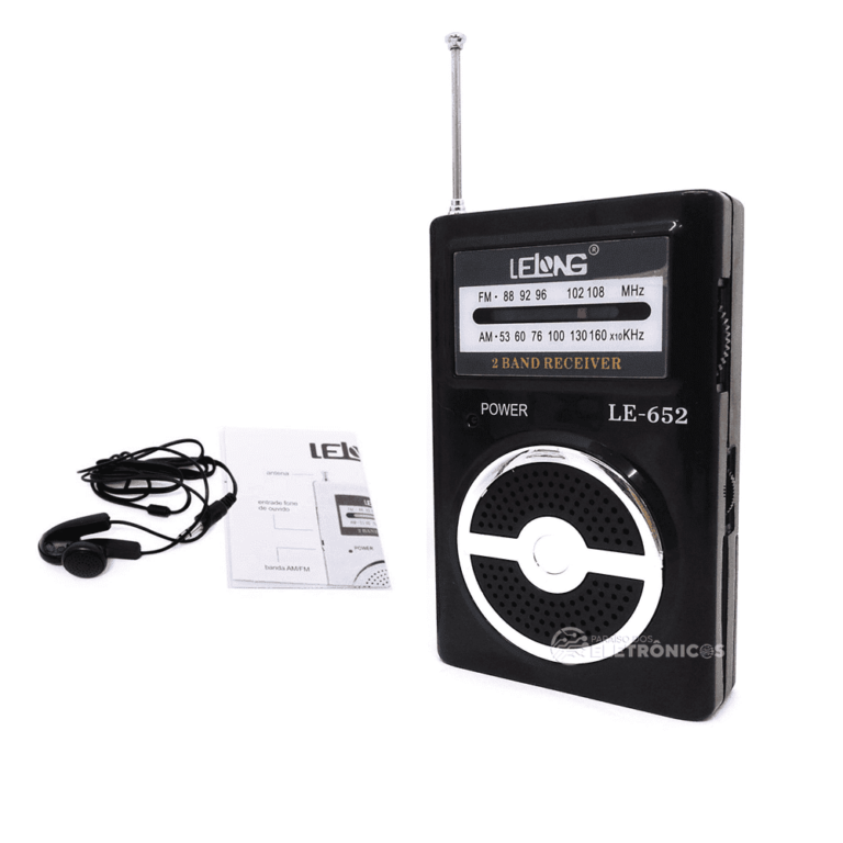Rádio Portátil Analógico AM / FM Com Fone de Ouvido Preto – LE652 ...