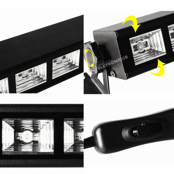 Kit 2 Luminárias Ribalta Luz Negra Ultravioleta Com 9 LEDs – WS5806 ...
