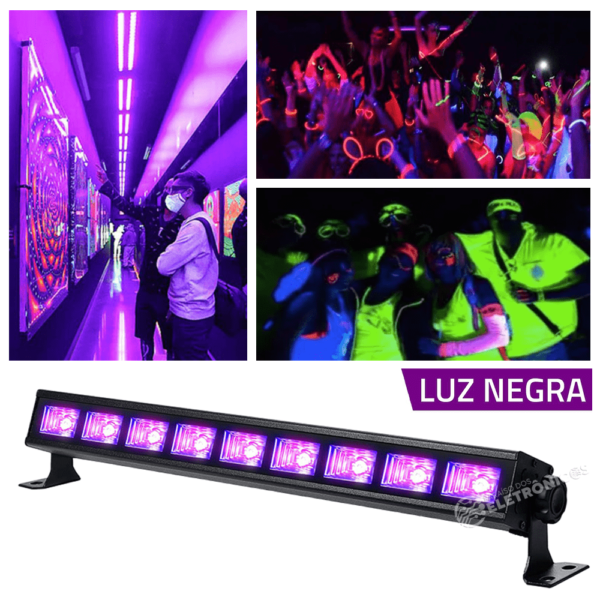 Kit 2 Luminárias Ribalta Luz Negra Ultravioleta Com 9 LEDs – WS5806 ...