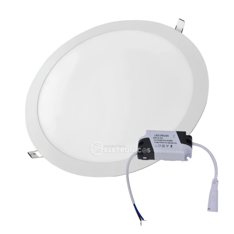 Luminária Painel Plafon LED 18W Embutir Redondo Luz Branco Frio 6500K ...